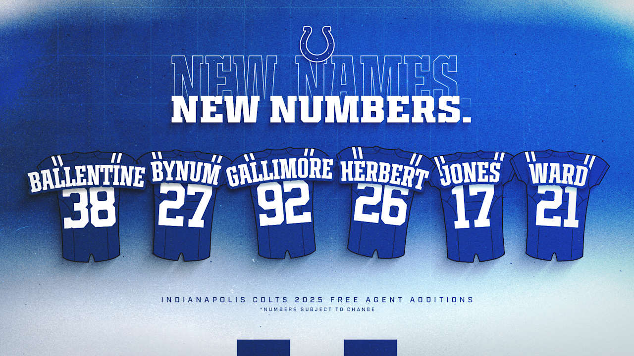Colts announce jersey numbers for free agent signings