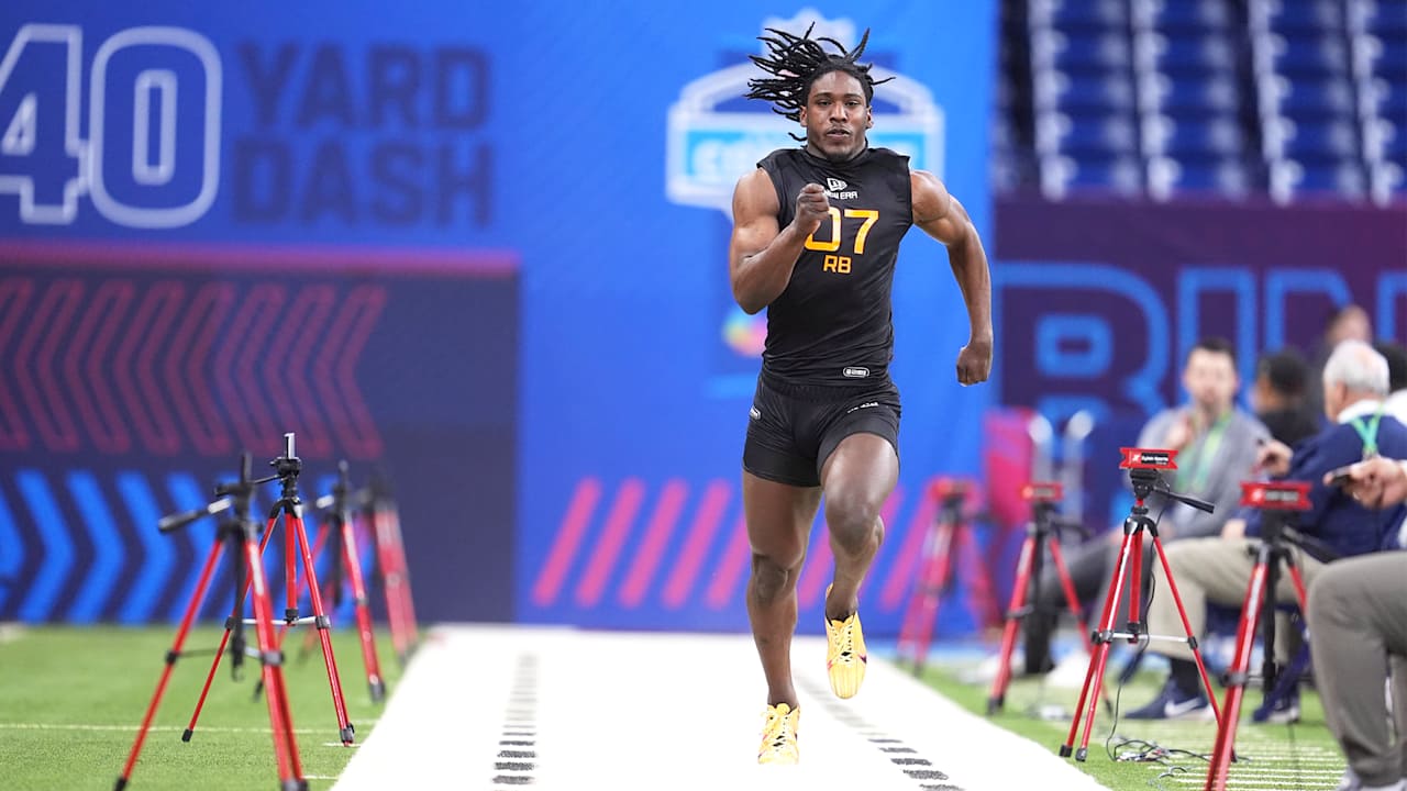 DJ Giddens runs official 4.43-second 40-yard dash at 2025 combine
