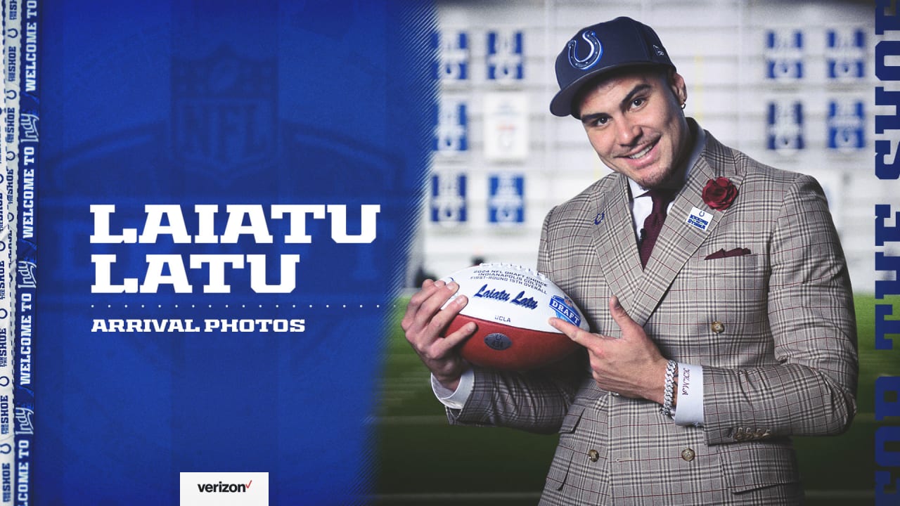 Laiatu Latu arrives in Indianapolis