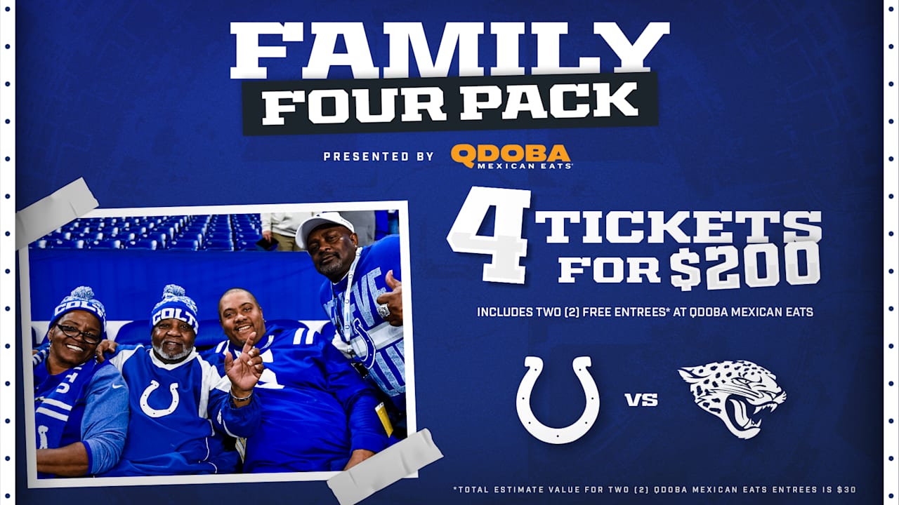 'Family Four Pack' returns for Colts regular season finale. Get your ...