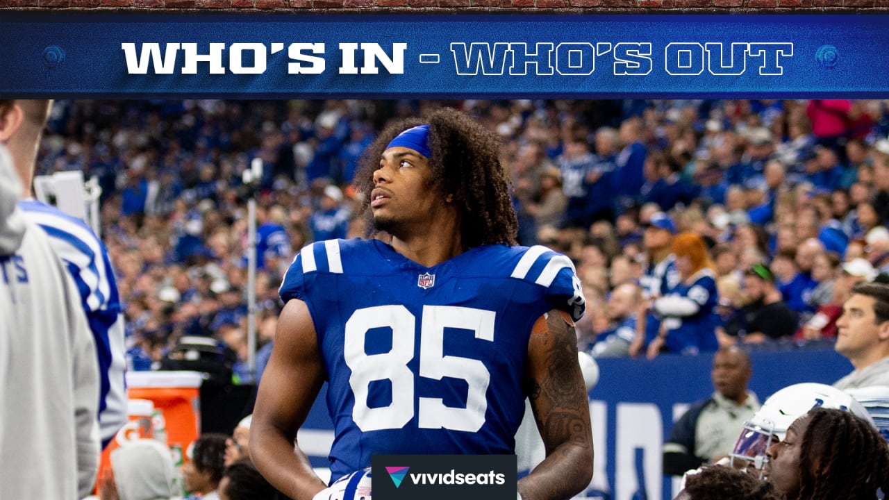 Colts rule out CB JuJu Brents, C Ryan Kelly, TE Drew Ogletree for Week 12 game vs. Tampa Bay ...