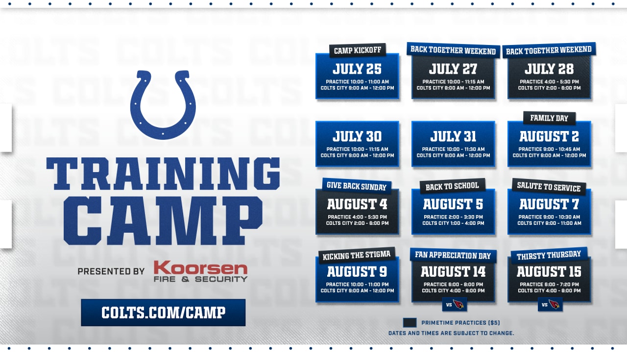 Colts Training Camp updates for August 5-11