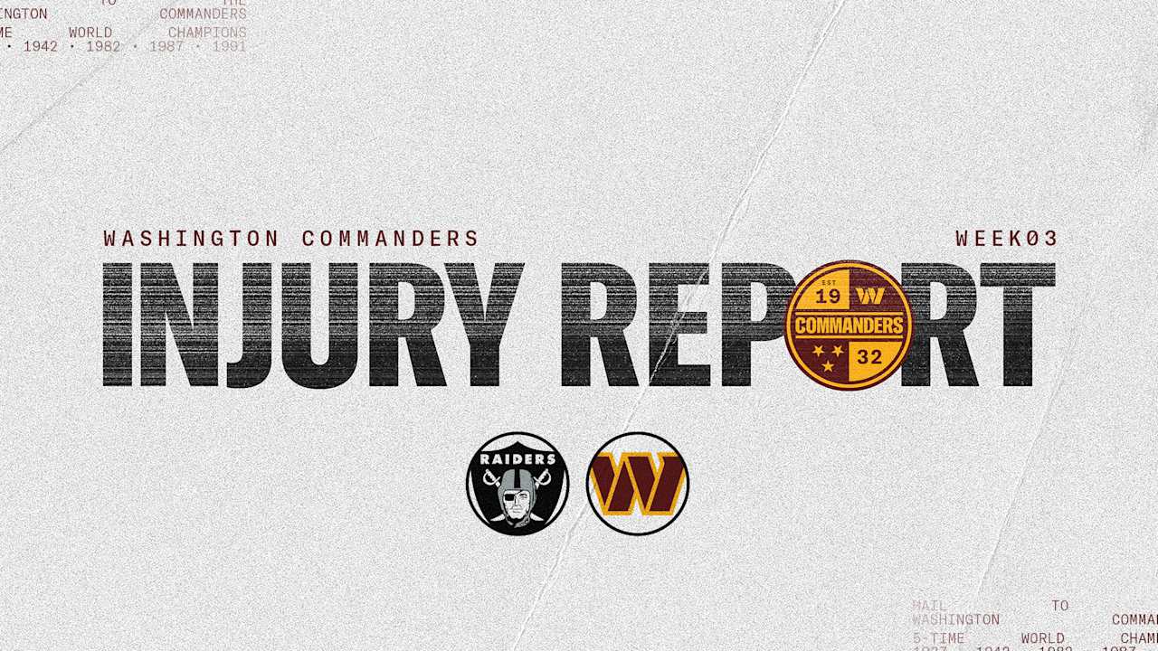 Commanders vs. Raiders Week 3 injury report