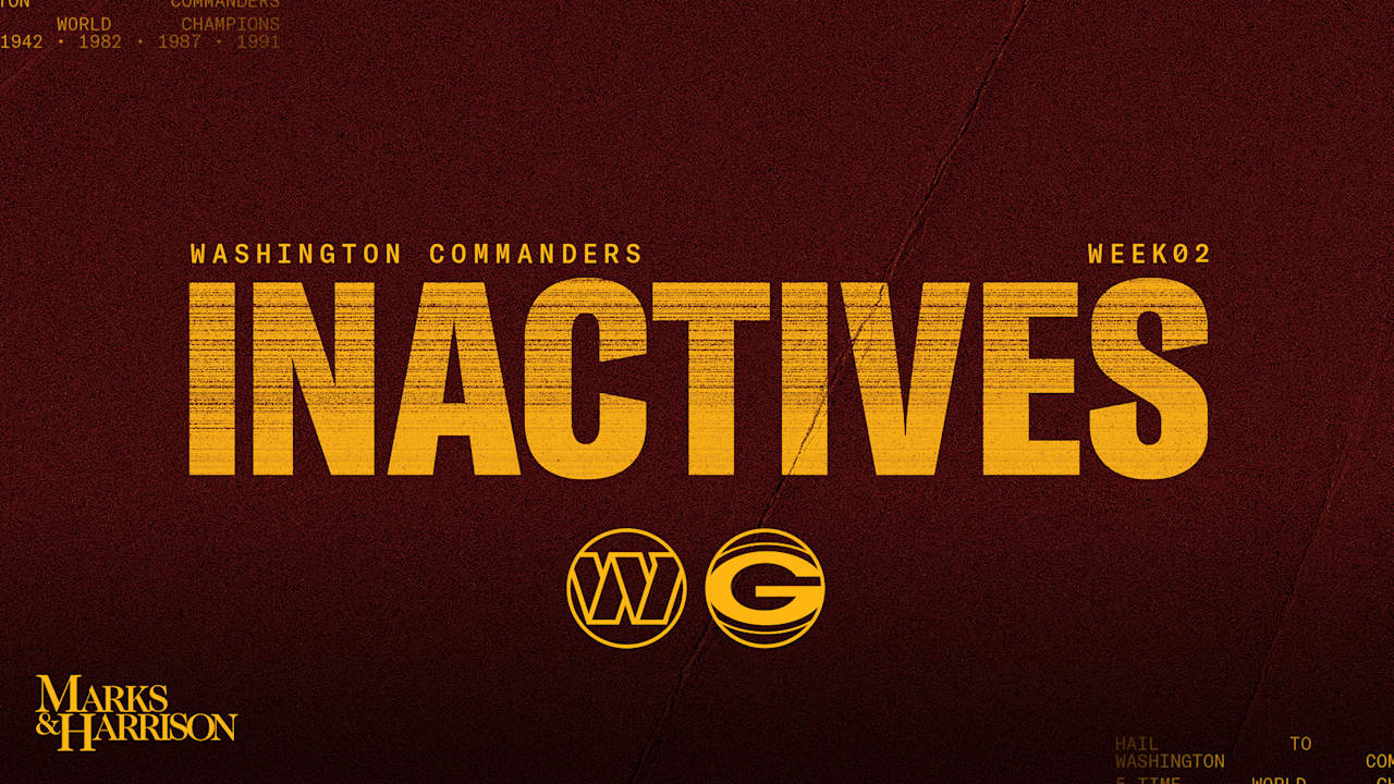 Commanders vs. Packers Week 2 inactives