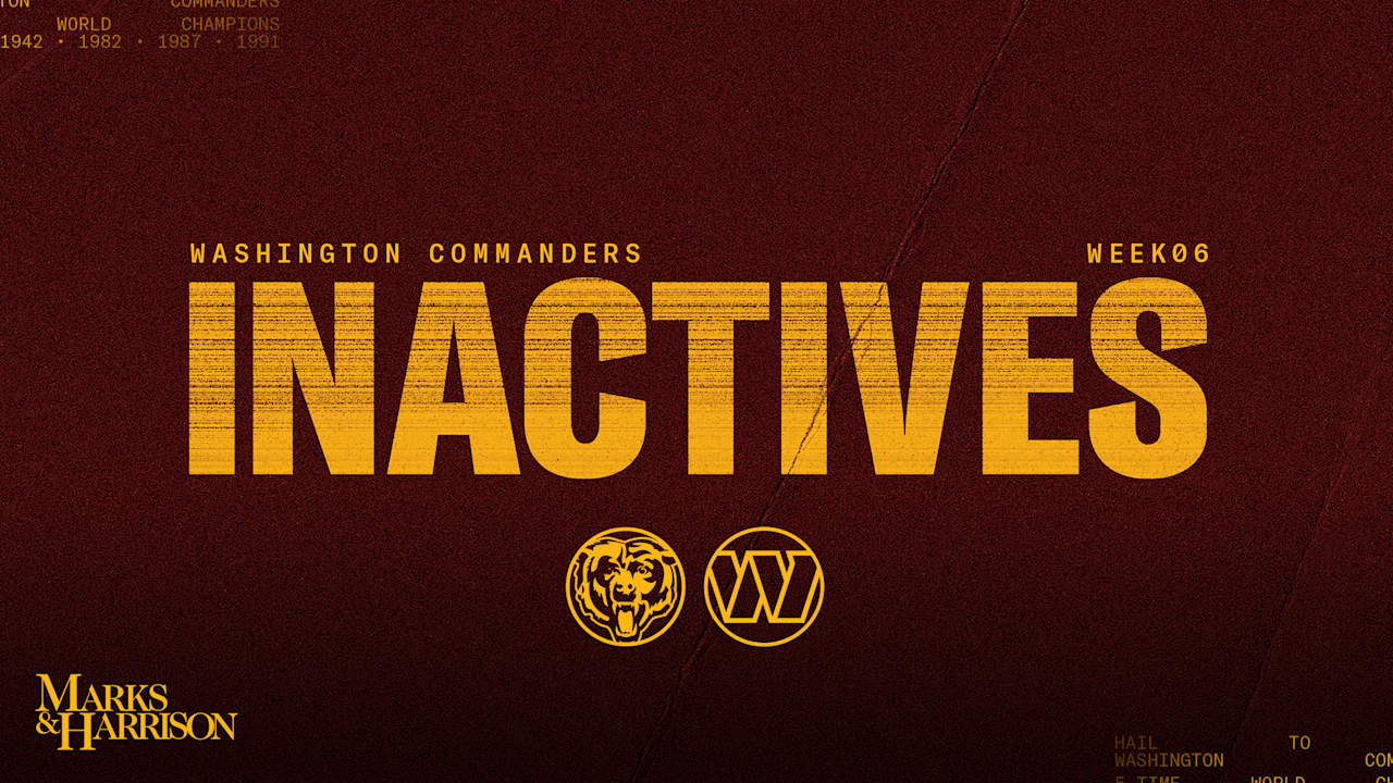 Commanders vs. Bears Week 6 inactives