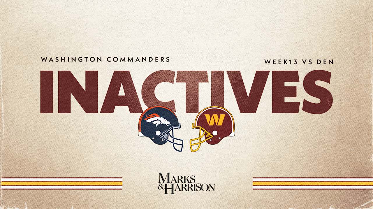 Commanders vs. Broncos Week 13 inactives