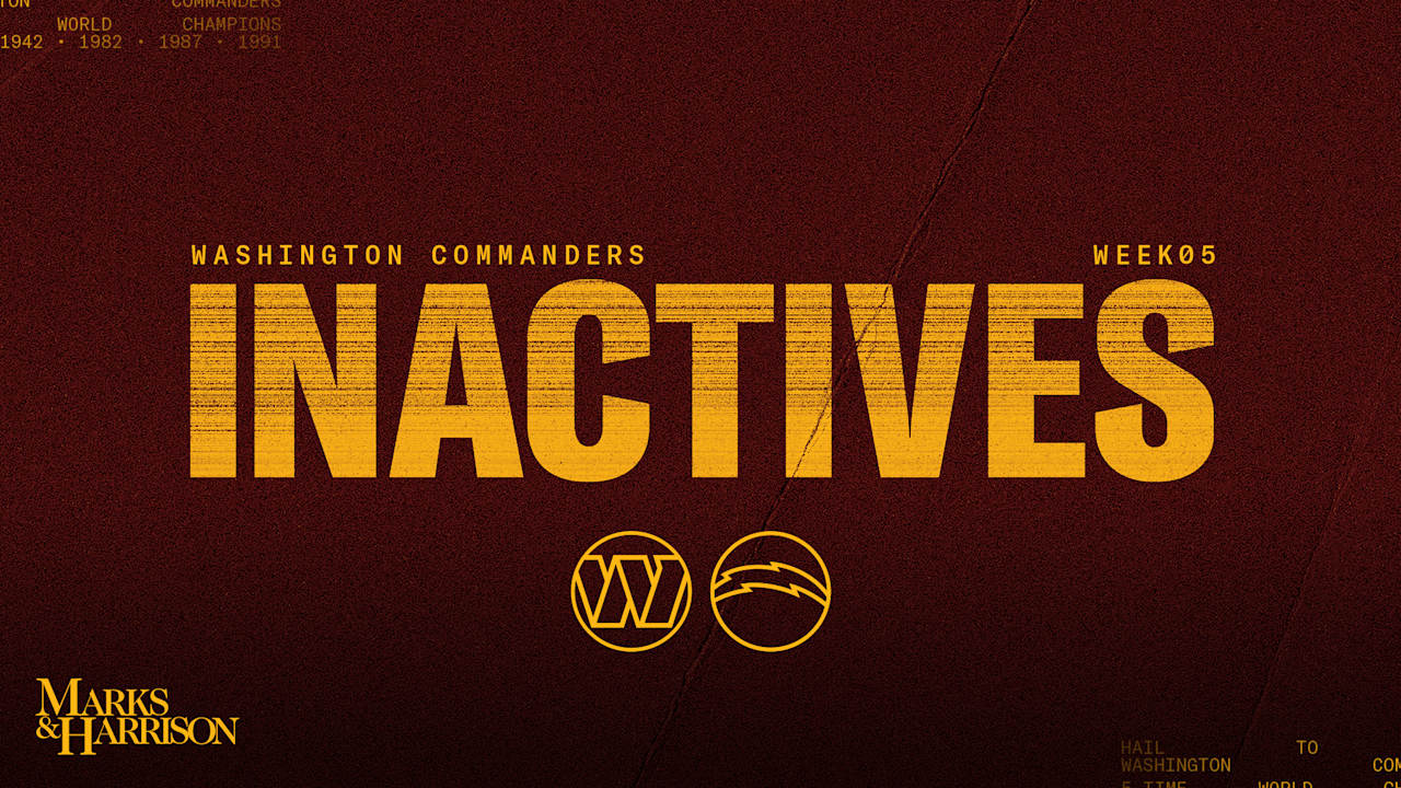 Commanders vs. Chargers Week 5 inactives