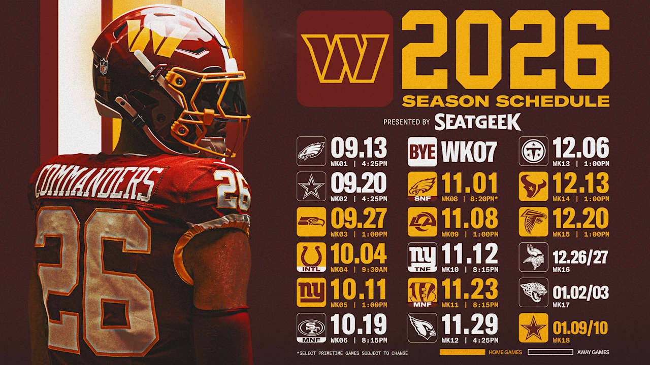 Commanders announce 2026 schedule