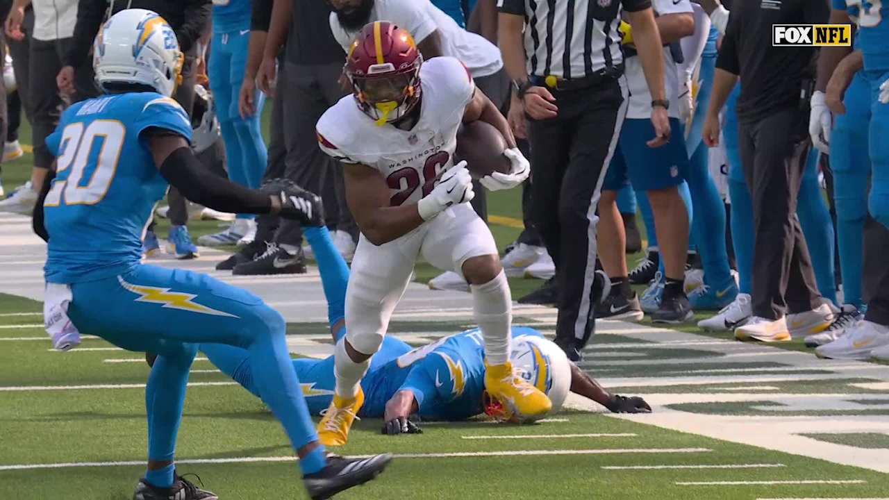 Jeremy McNichols lowers shoulder to move chains on third-and-10