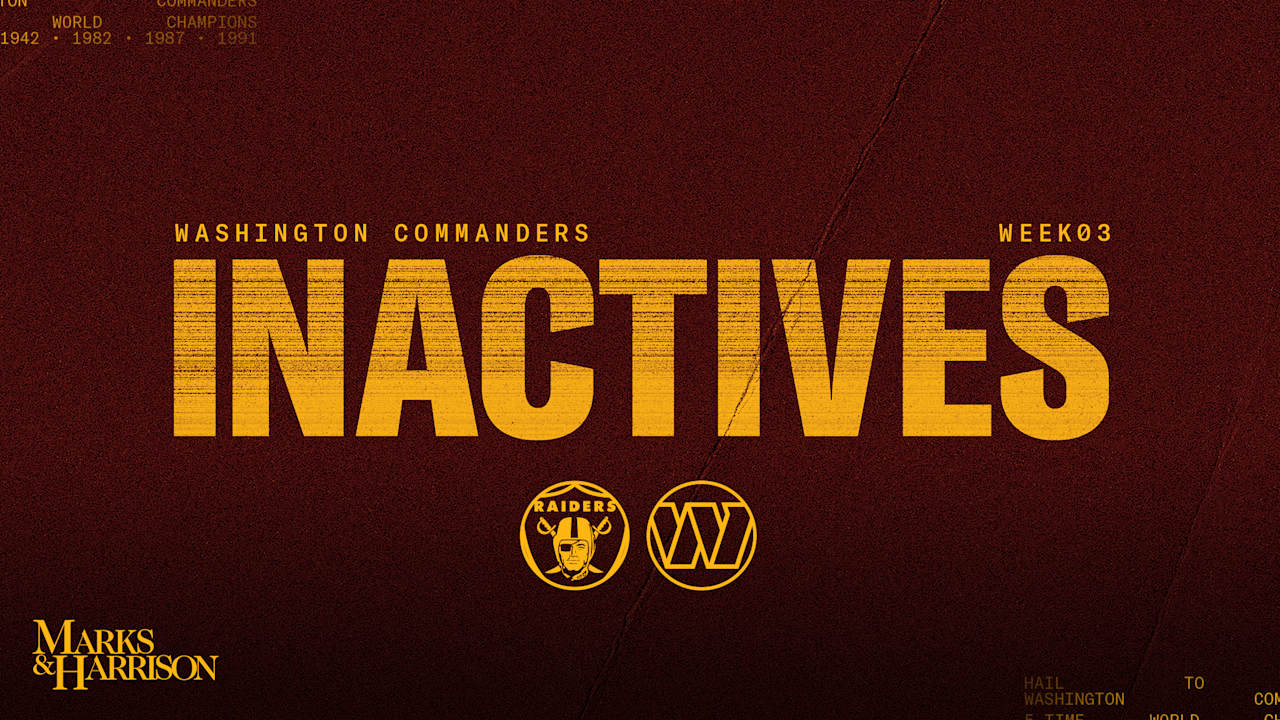 Commanders vs. Raiders Week 3 inactives