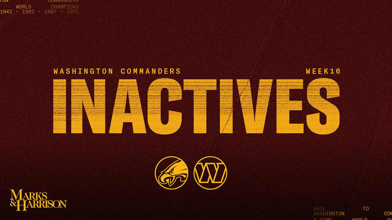 Commanders vs. Eagles Week 16 inactives
