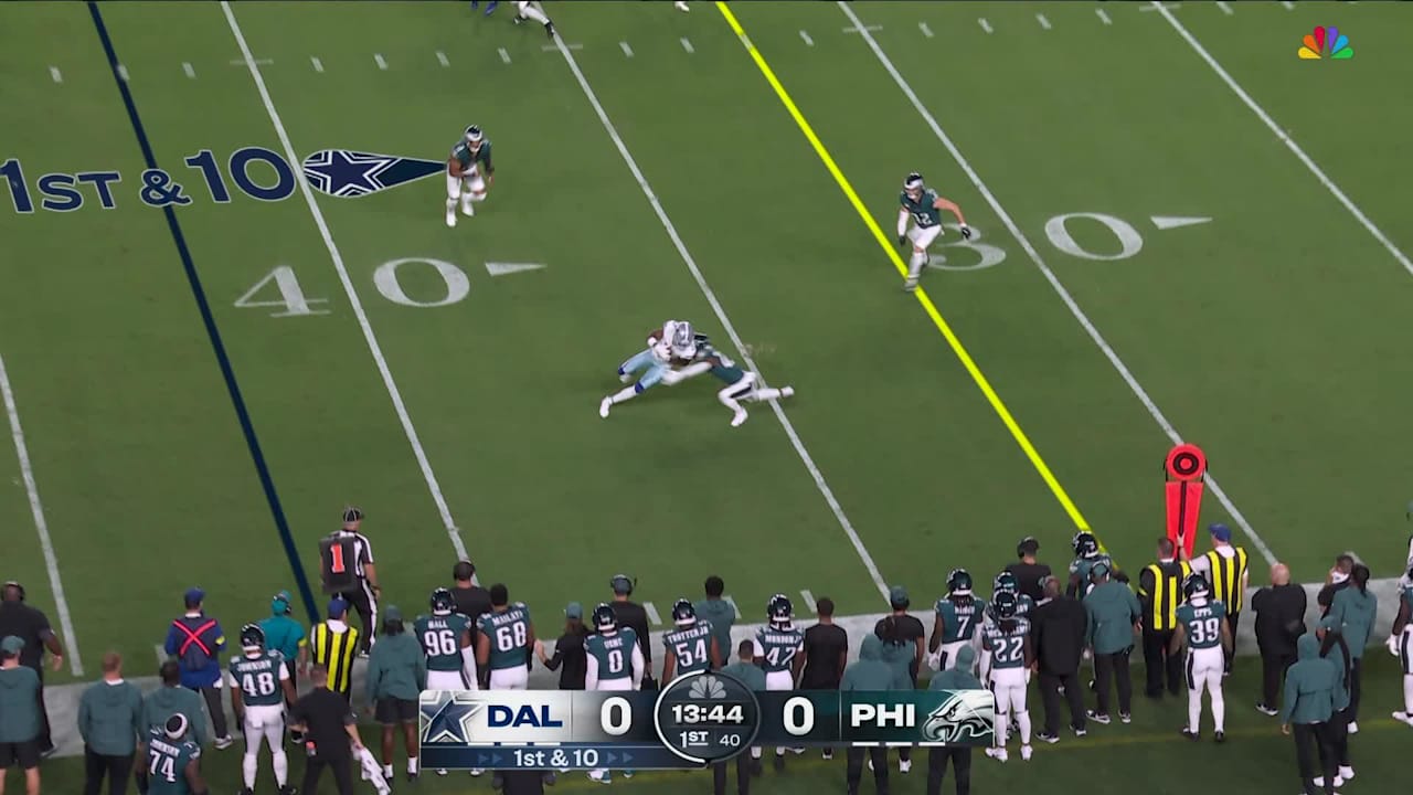George Pickens' first catch as a Cowboy comes on opening drive vs. Eagles
