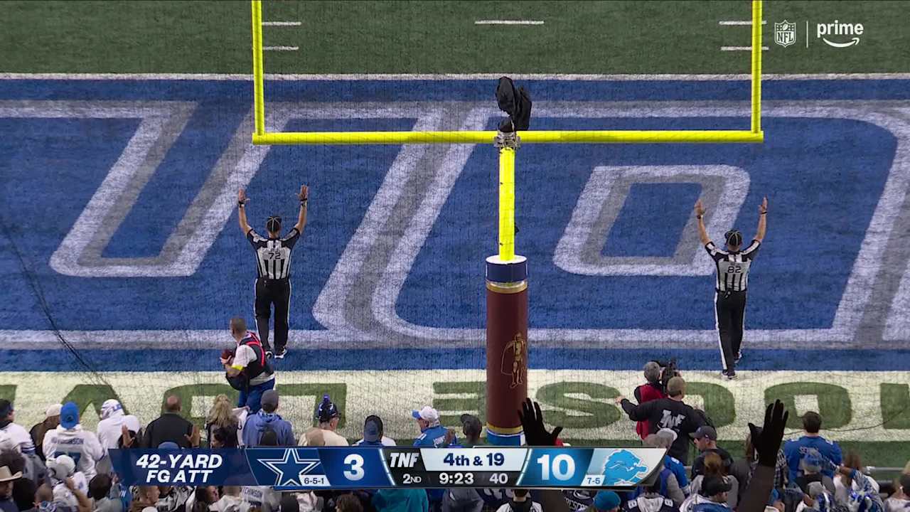 Brandon Aubrey's 42-yard FG skims the upright to trim Lions' lead to 10-6