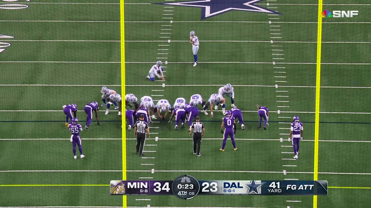 Brandon Aubrey's 41-yard field goal attempt gives Cowboys hope with 0: ...