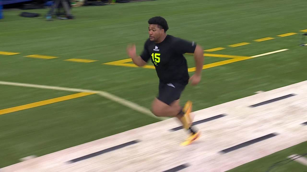Derrick Harmon runs 40-yard dash at 2025 combine