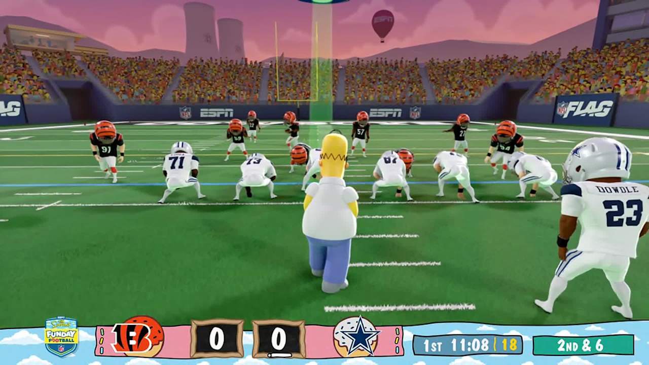 Homer Simpson partially fulfills lifelong dream, completes pass to ...