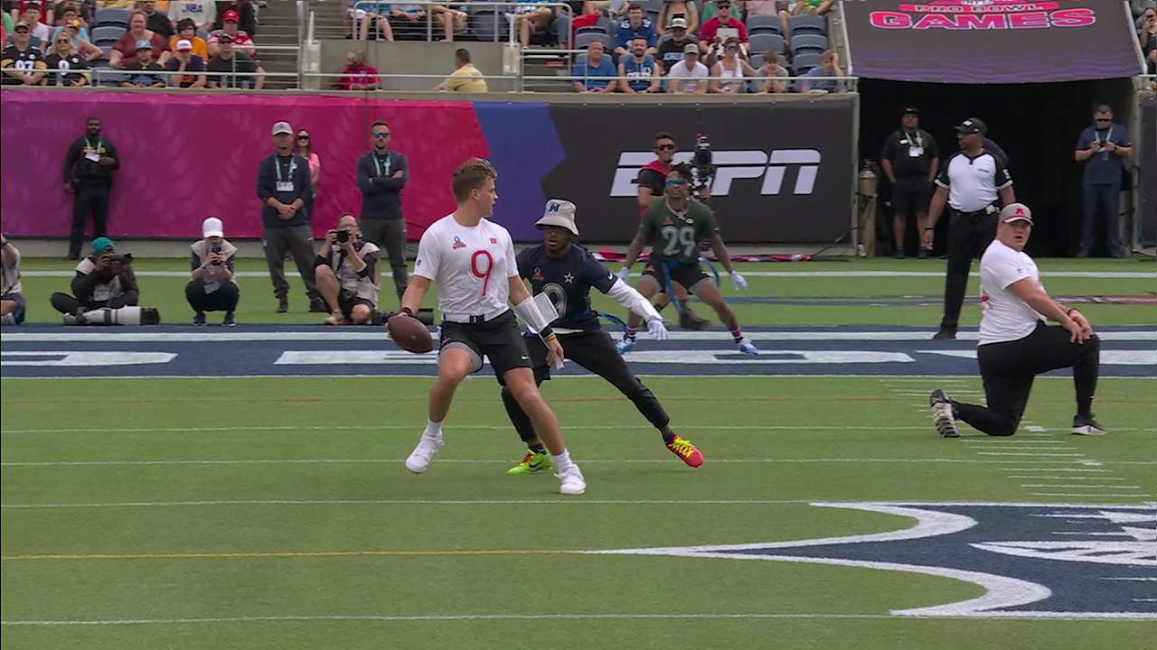 KaVontae Turpin wrangles a dancing Joe Burrow for the NFC's first sack ...