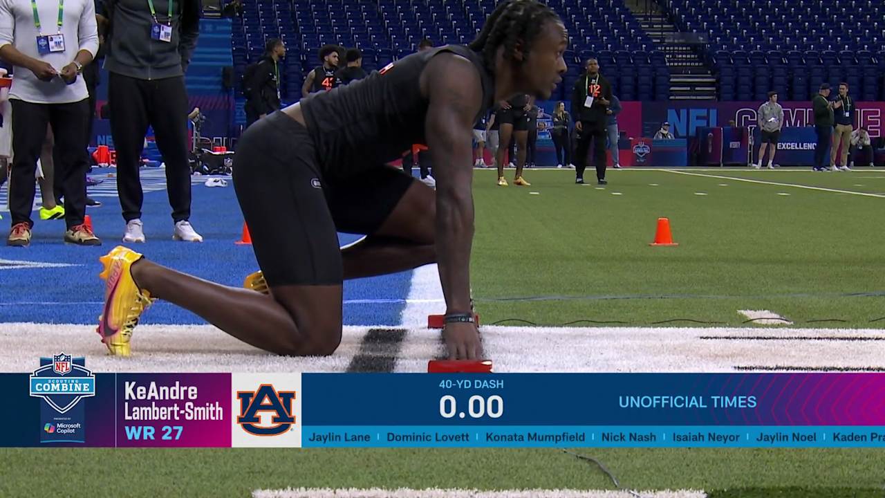 KeAndre Lambert-Smith Runs 40-yard Dash | 2025 NFL Scouting Combine