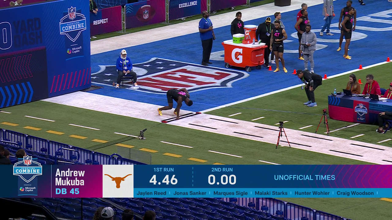 Andrew Mukuba 40-yard dash | 2025 NFL Scouting Combine Andrew Mukuba 40-yard dash | 2025 NFL Scouting Combine