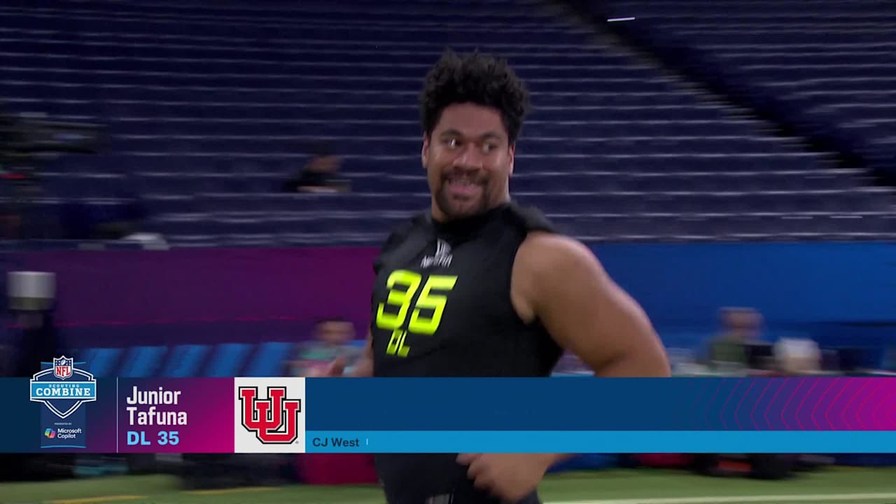 Junior Tafuna runs 40-yard dash at 2025 combine