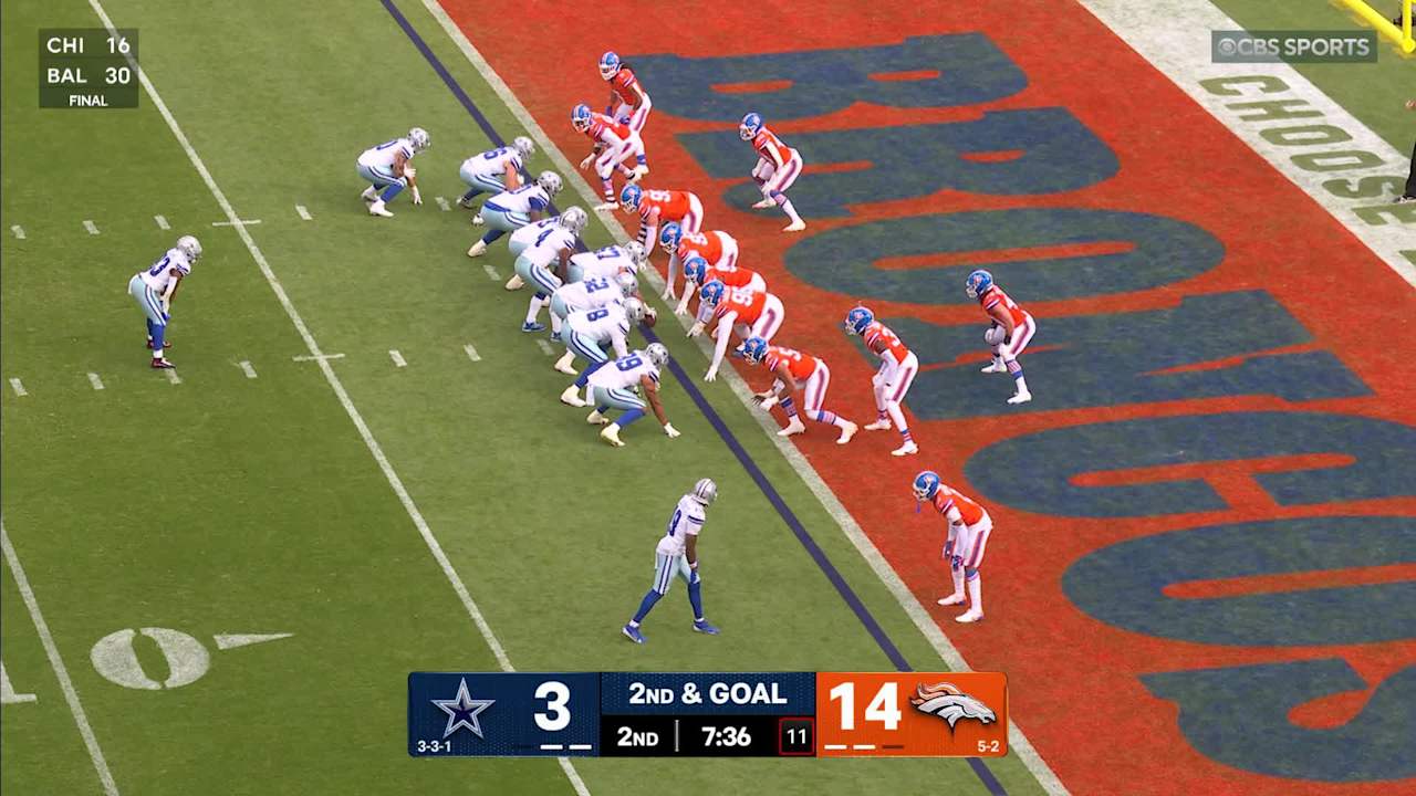 Javonte Williams follows a 'wham block' to score TD vs. his former team