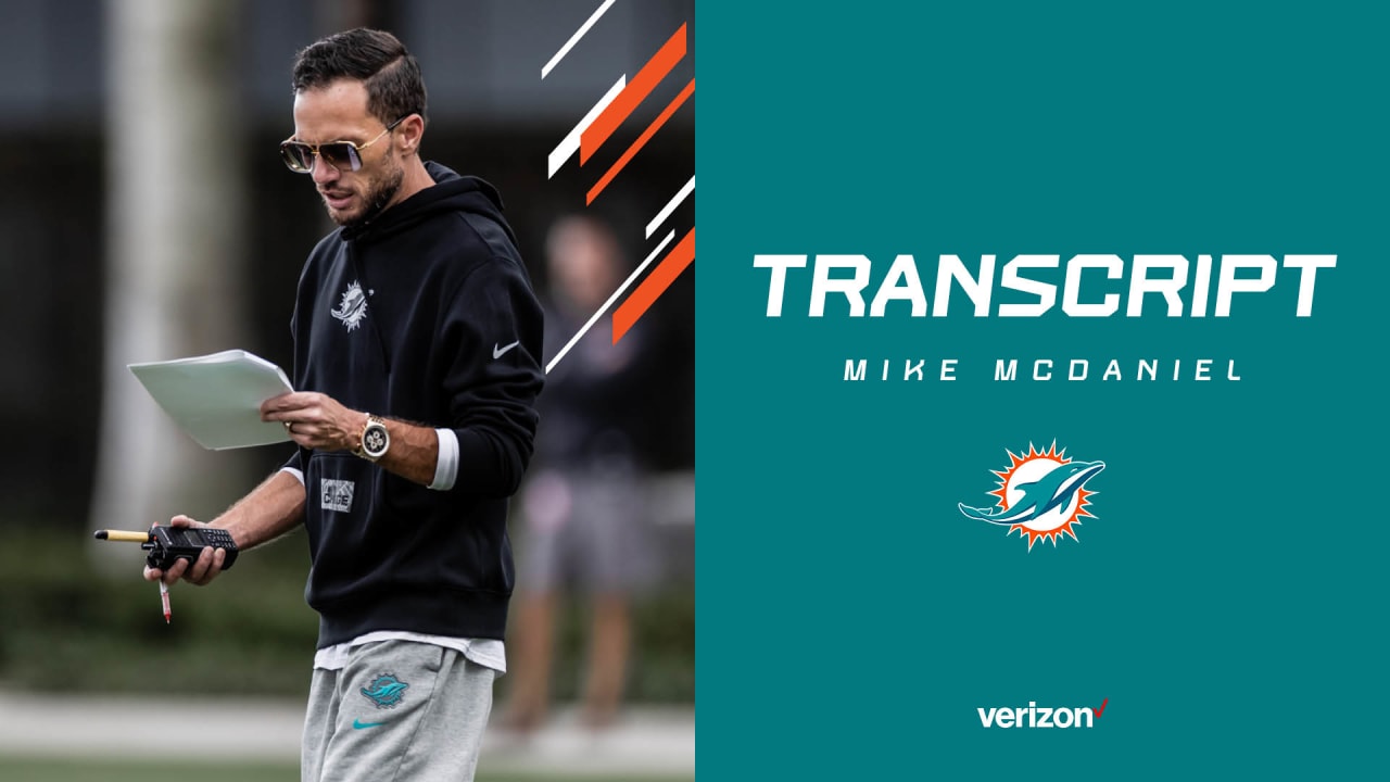 Transcript | Mike McDaniel's Media Availability - January 5