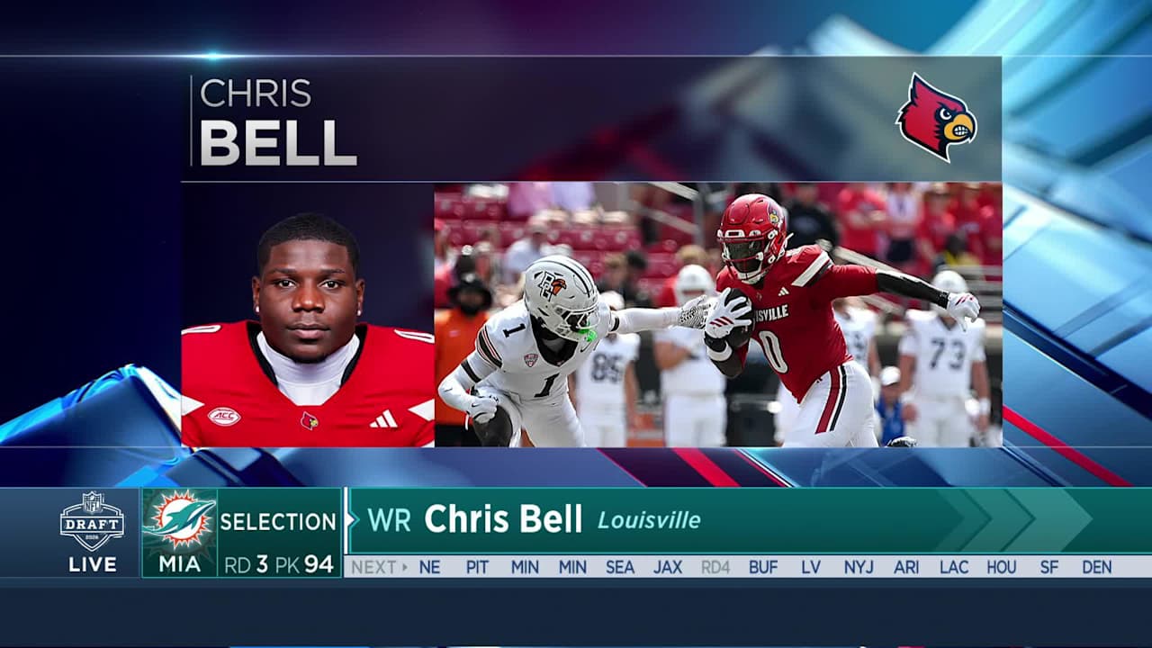 Dolphins select Chris Bell with No. 94 pick in 2026 draft