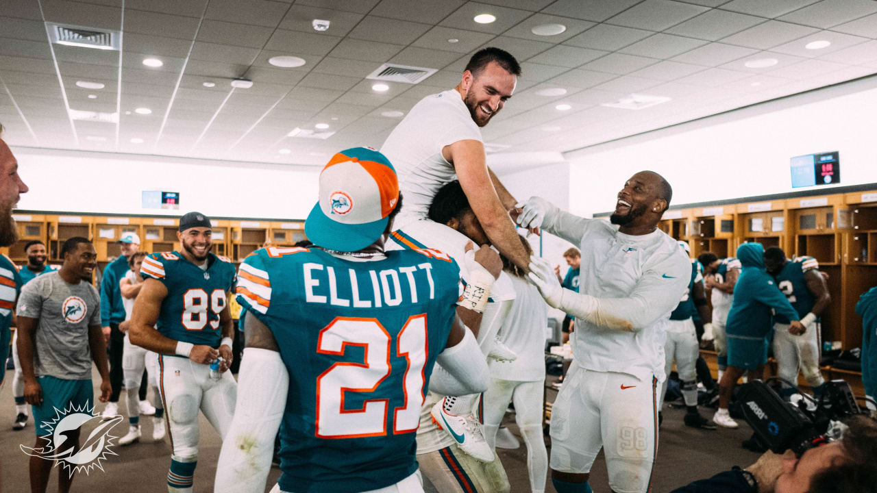 Dolphins vs. Cowboys: Locker Room Celebration