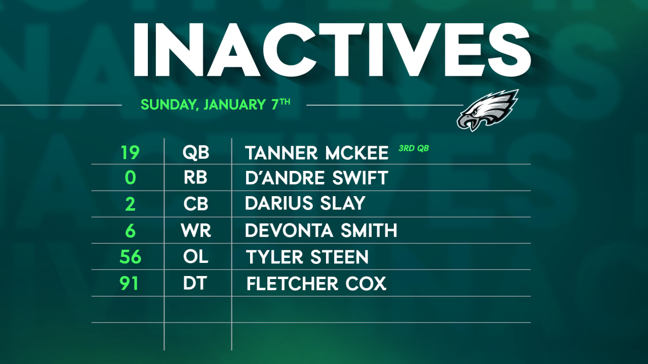 Eagles vs. Giants Inactives