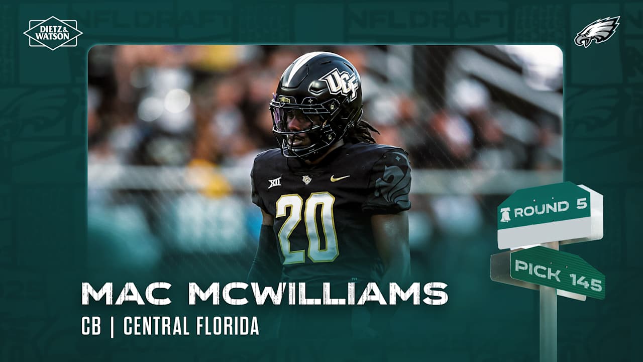 Eagles select CB Mac McWilliams with the No. 145 pick in the 2025 NFL Draft