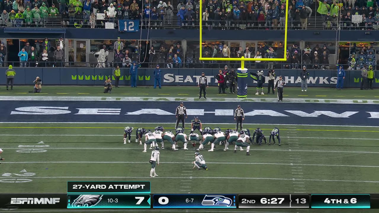 Highlight: Jake Elliott extends the Eagles' lead to 10-0 with 27-yard FG