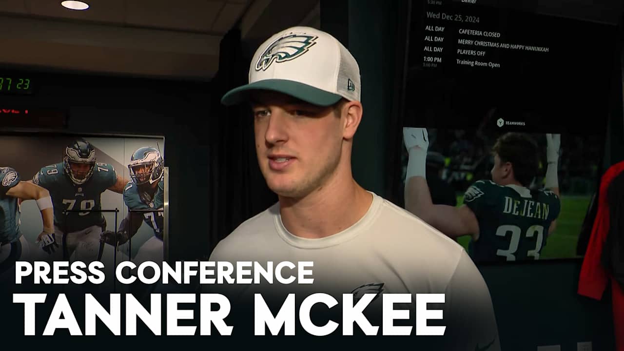 Tanner McKee, Jordan Mailata, and Lane Johnson Press Conferences ...