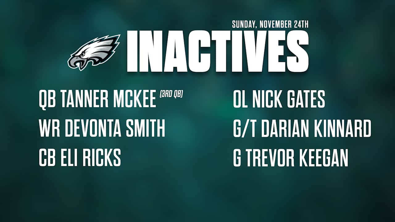 Eagles vs. Rams Inactives | November 24, 2024 | NFL Week 12