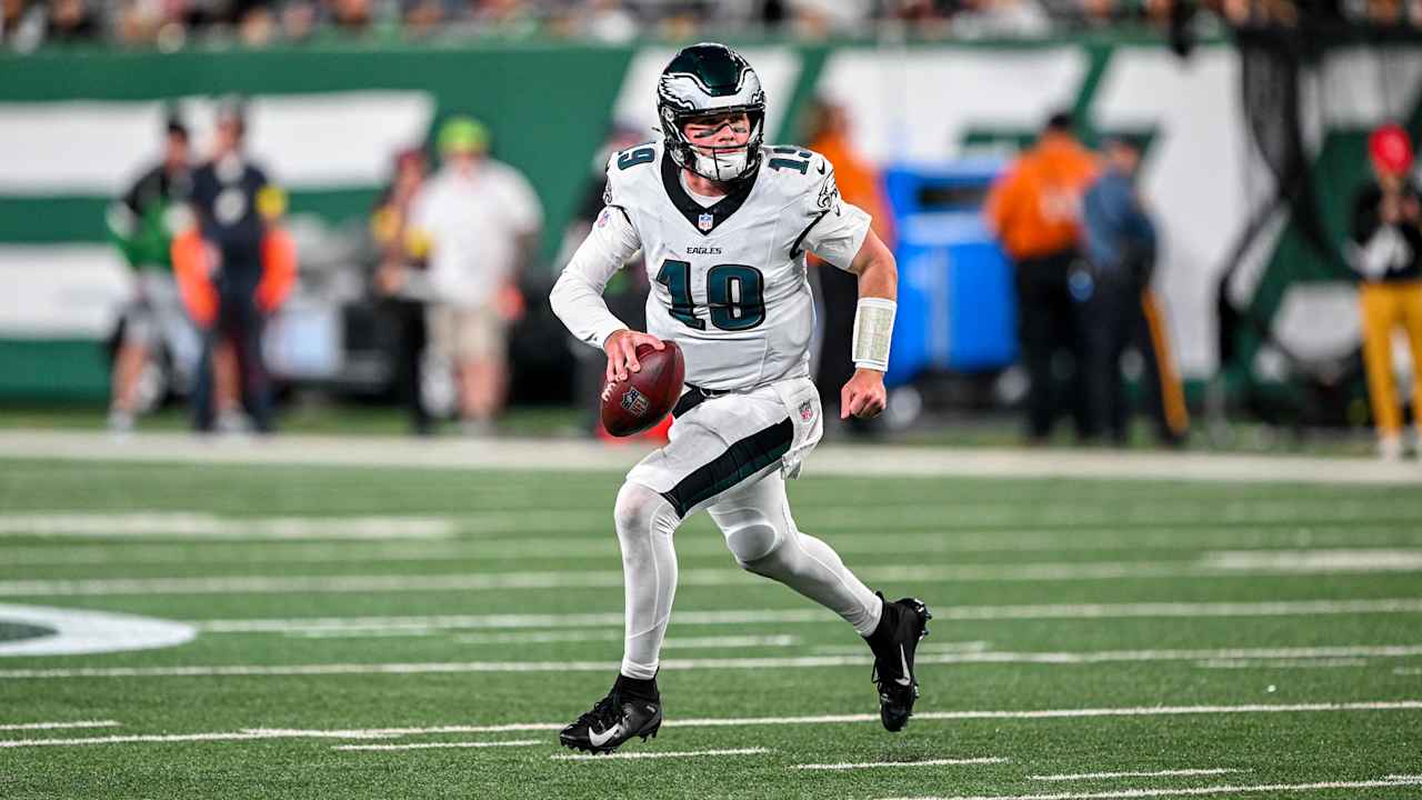 Highlight: Kyle McCord creates extra time to extend Eagles' drive