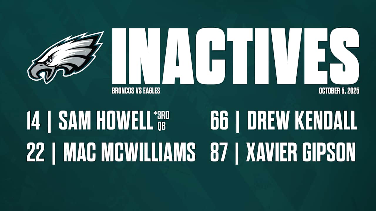 Broncos vs. Eagles Inactives