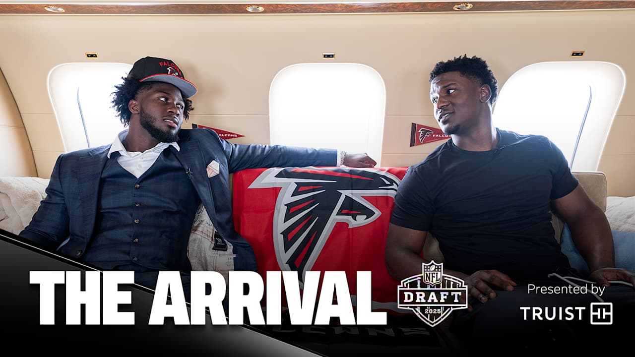 Jalon Walker and James Pearce Jr. arrive in Atlanta | 2025 NFL Draft