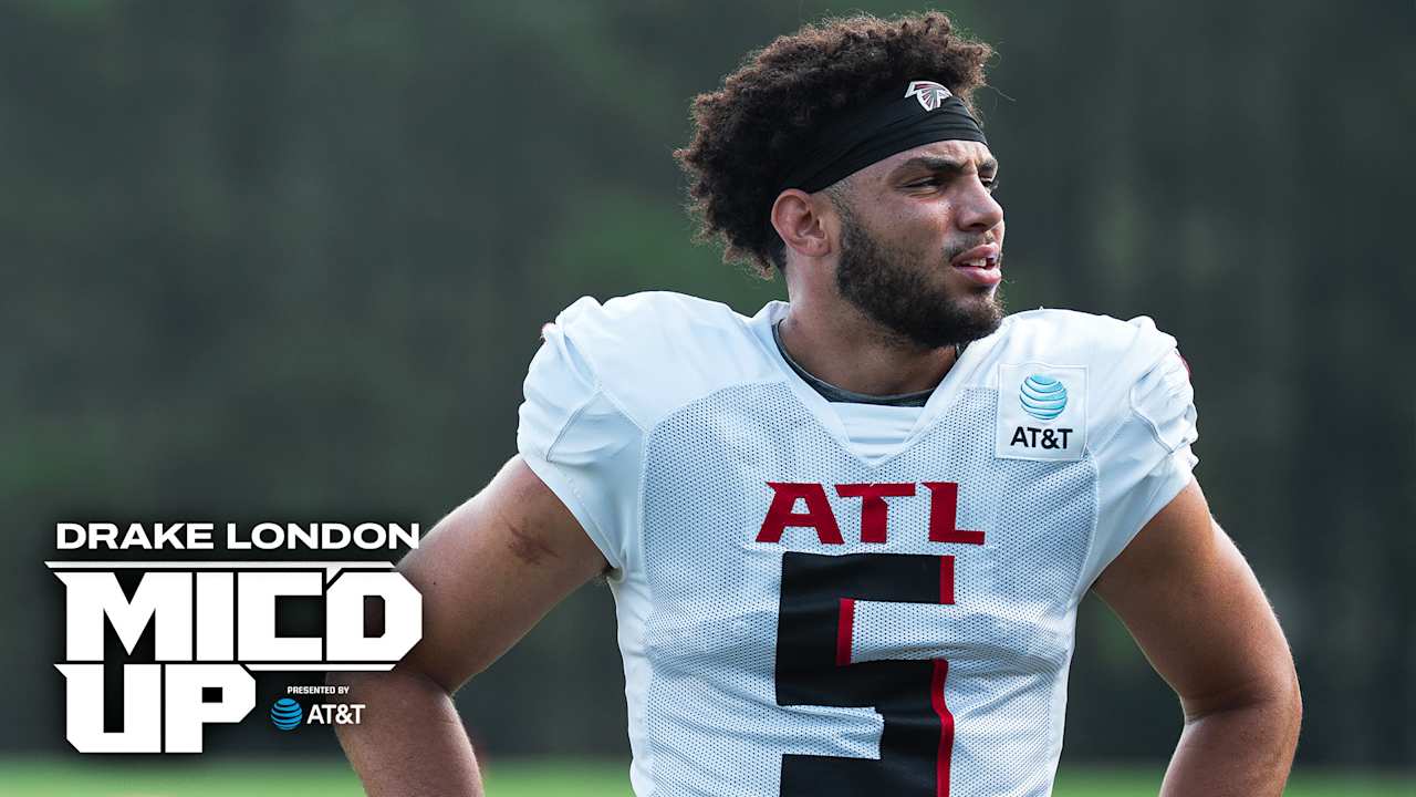 Drake London is mic'd up for AT&T Training Camp