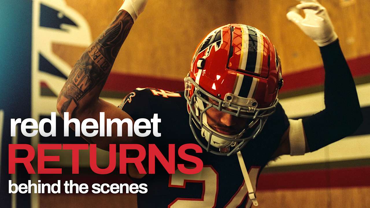 The red helmet is BACK! | Behind the Scenes: Throwback Uniform Shoot