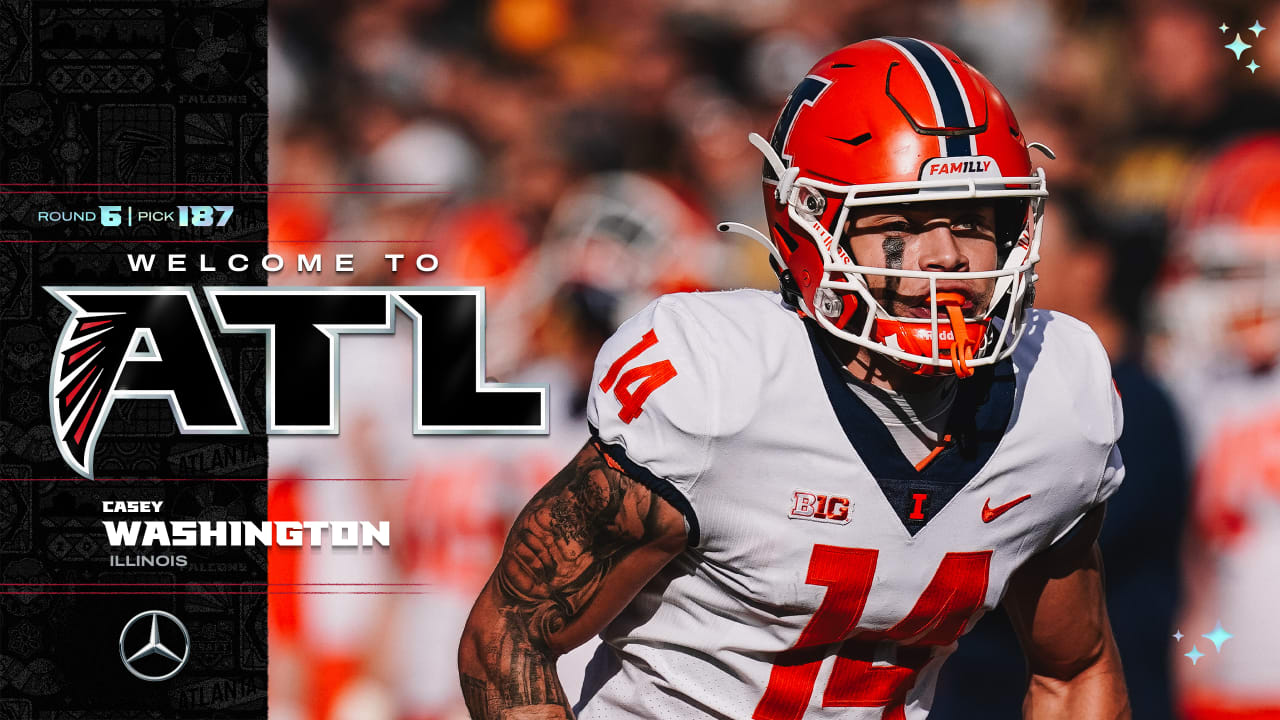 Falcons select WR Casey Washington with the No. 187 pick overall in ...