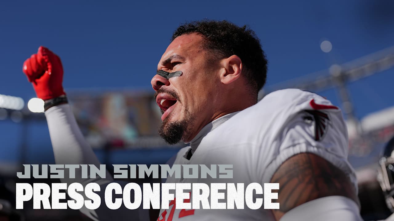 Atlanta Falcons' Justin Simmons speaks postgame following Denver Broncos