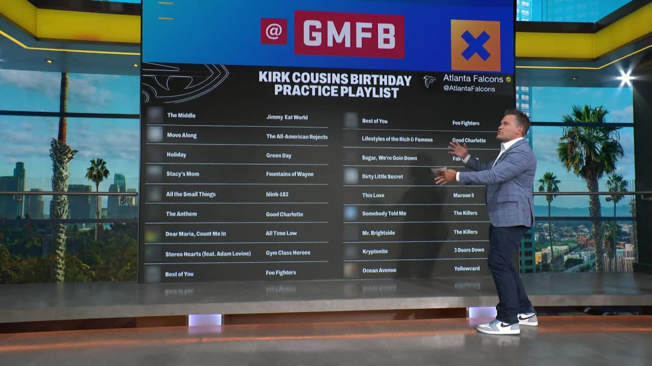 Kyle Brandt breaks down Kirk Cousins' birthday practice playlist 'GMFB'