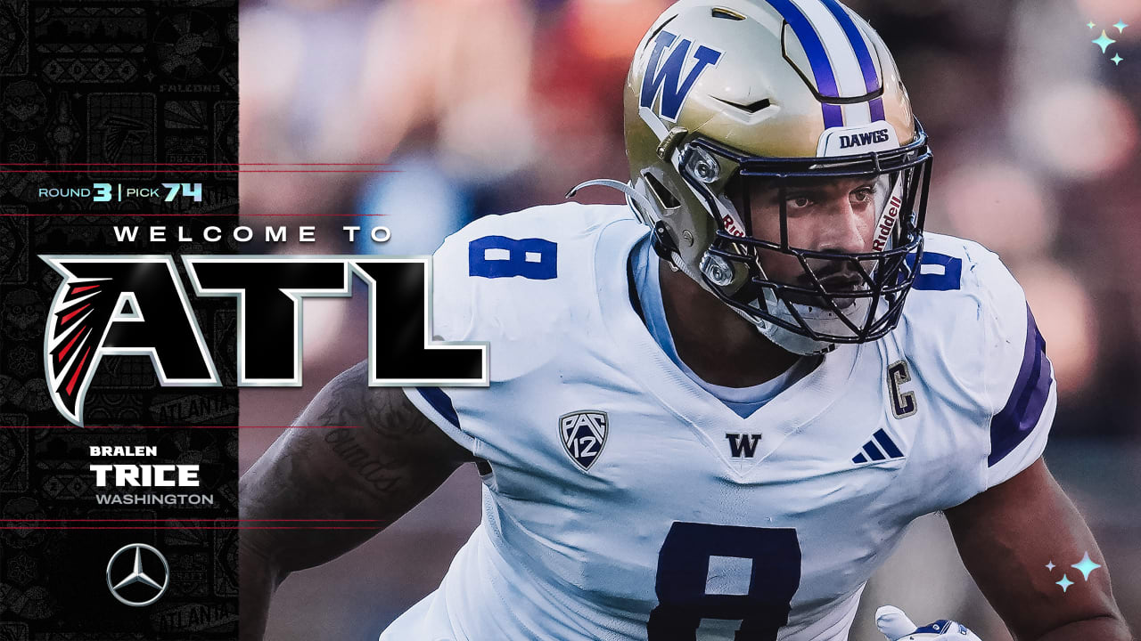 Falcons select OLB Bralen Trice with the No. 74 pick overall in 2024 ...