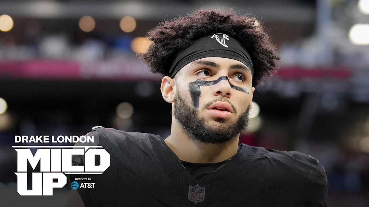 Drake London is mic'd up against the New York Giants
