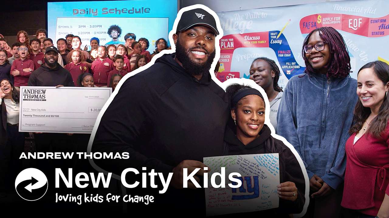 Andrew Thomas Visits New City Kids | New York Giants