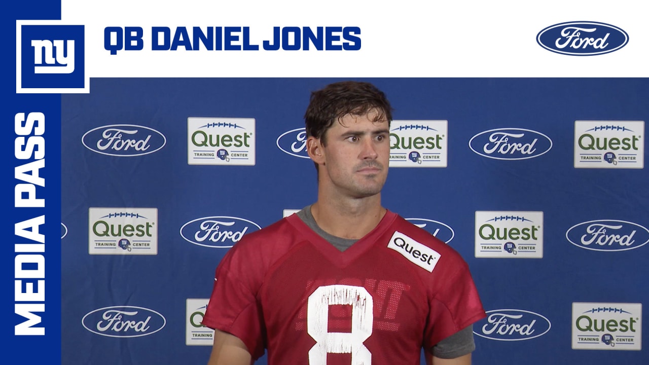 QB Daniel Jones talks after first practice since being cleared for 11-on-11