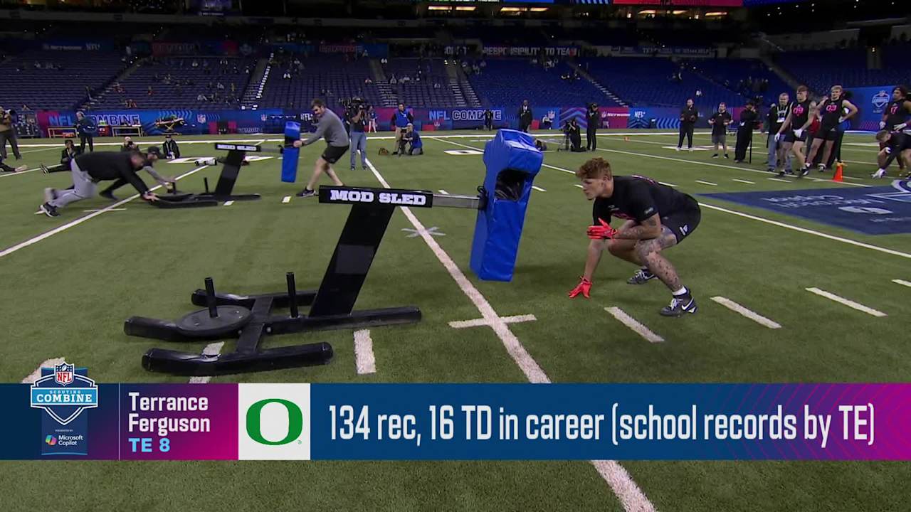 Oregon TE Terrance Ferguson 2025 NFL Scouting Combine Workout