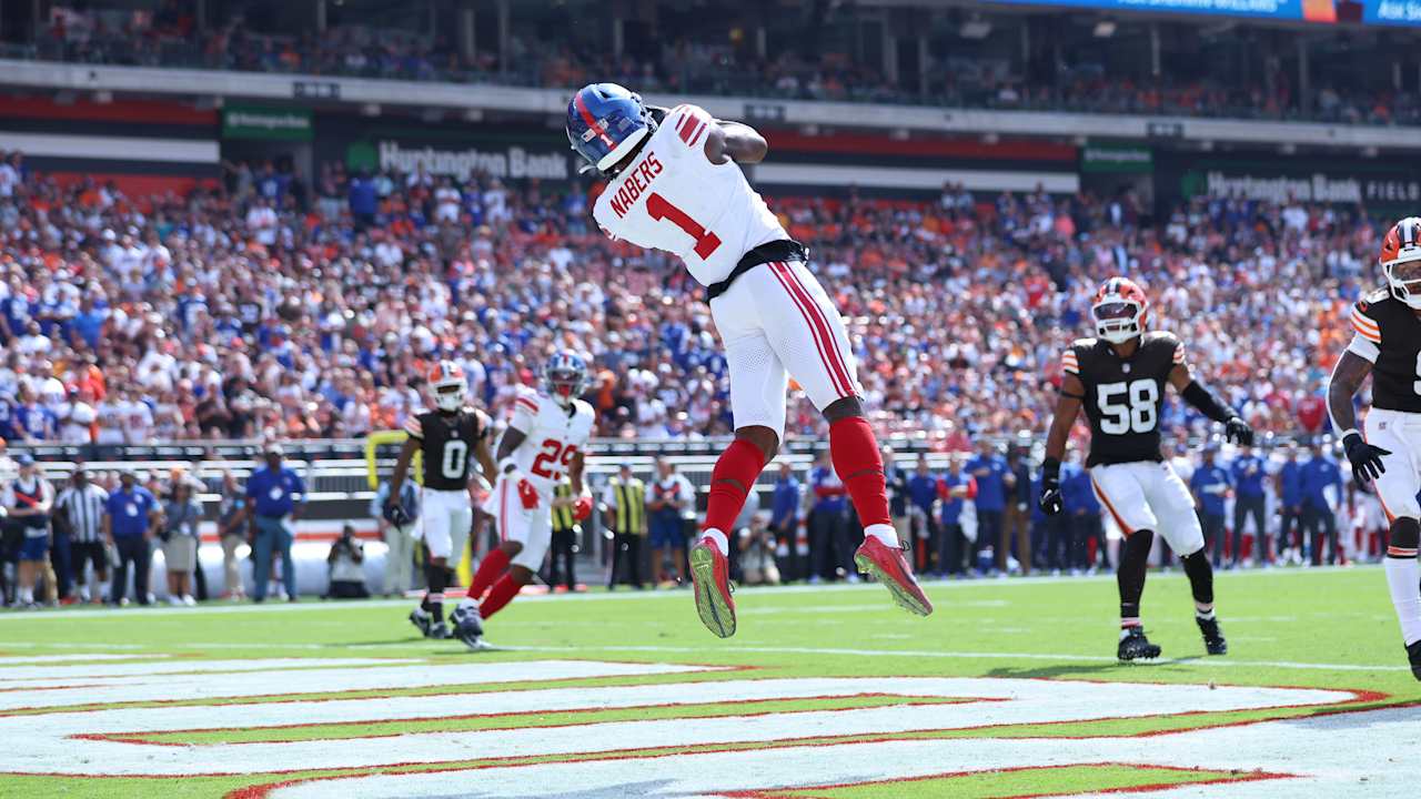 Malik Nabers 2nd TD catch from Daniel Jones | Giants vs. Browns Highlights