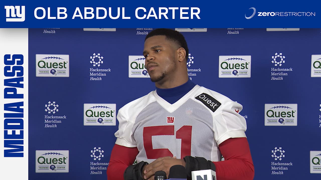 OLB Abdul Carter on Michael Strahan's advice to rookies