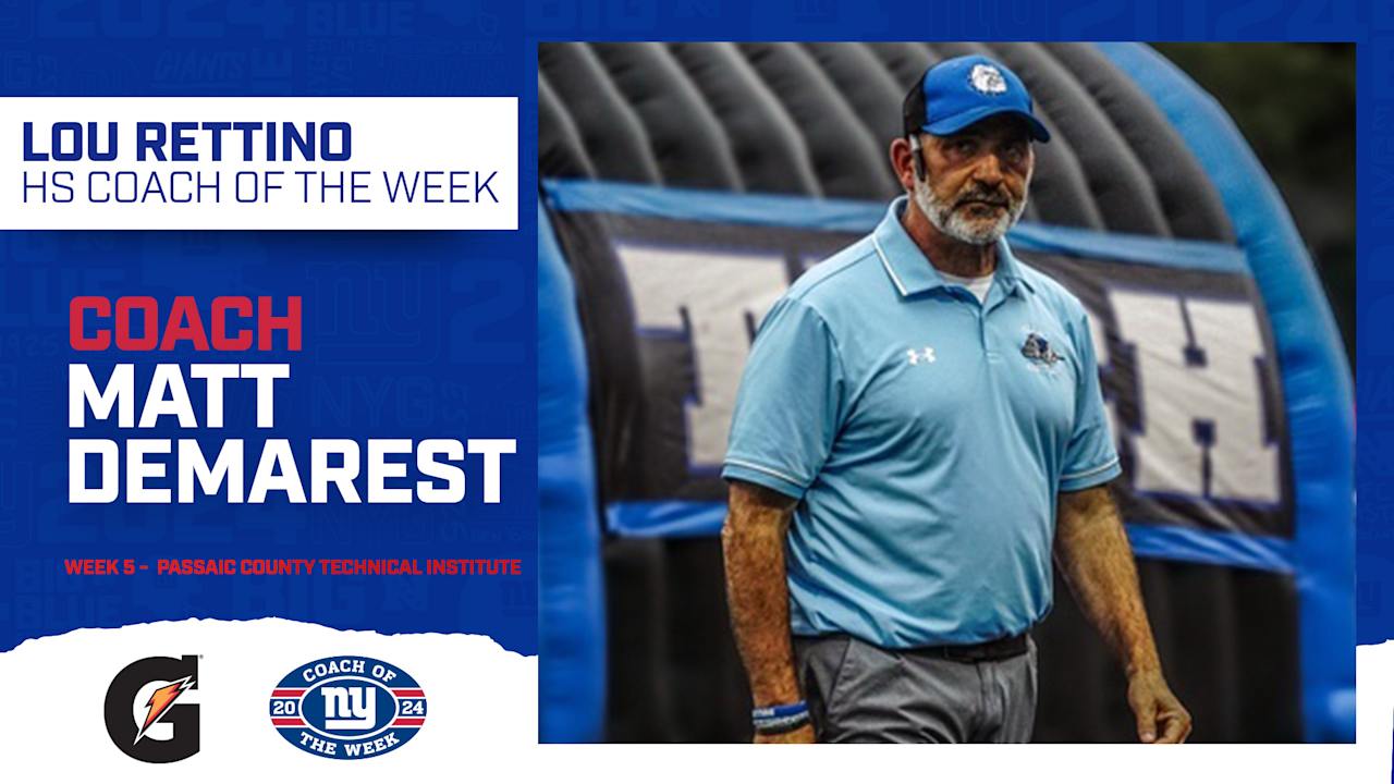 Giants name Passaic Tech’s Demarest Coach of the Week