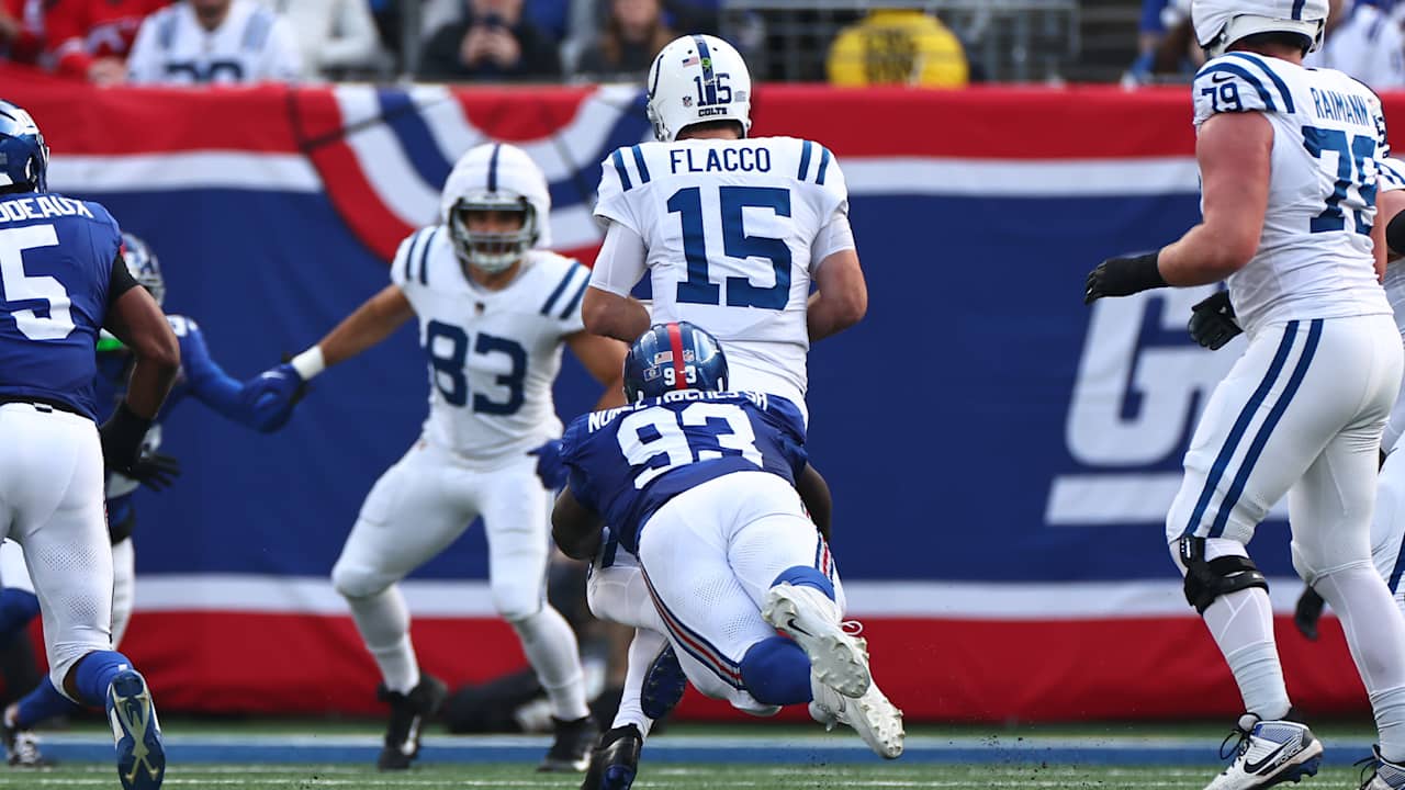 Rakeem Nunez-Roches brings down Joe Flacco | Giants vs. Colts Highlights
